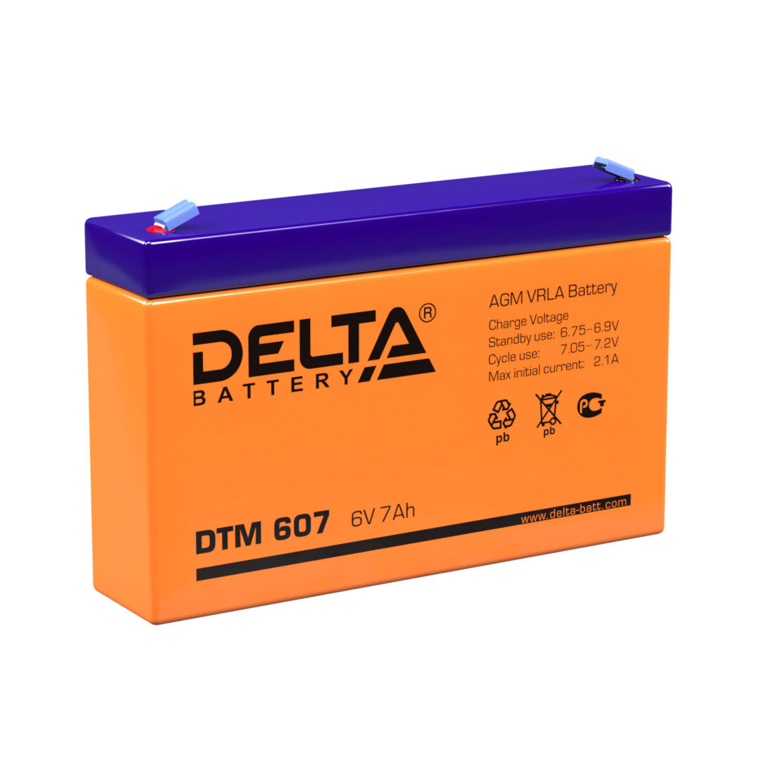 Аккумуляторная батарея для ИБП Delta Battery DTM 607 ( 6V / 7Ah )