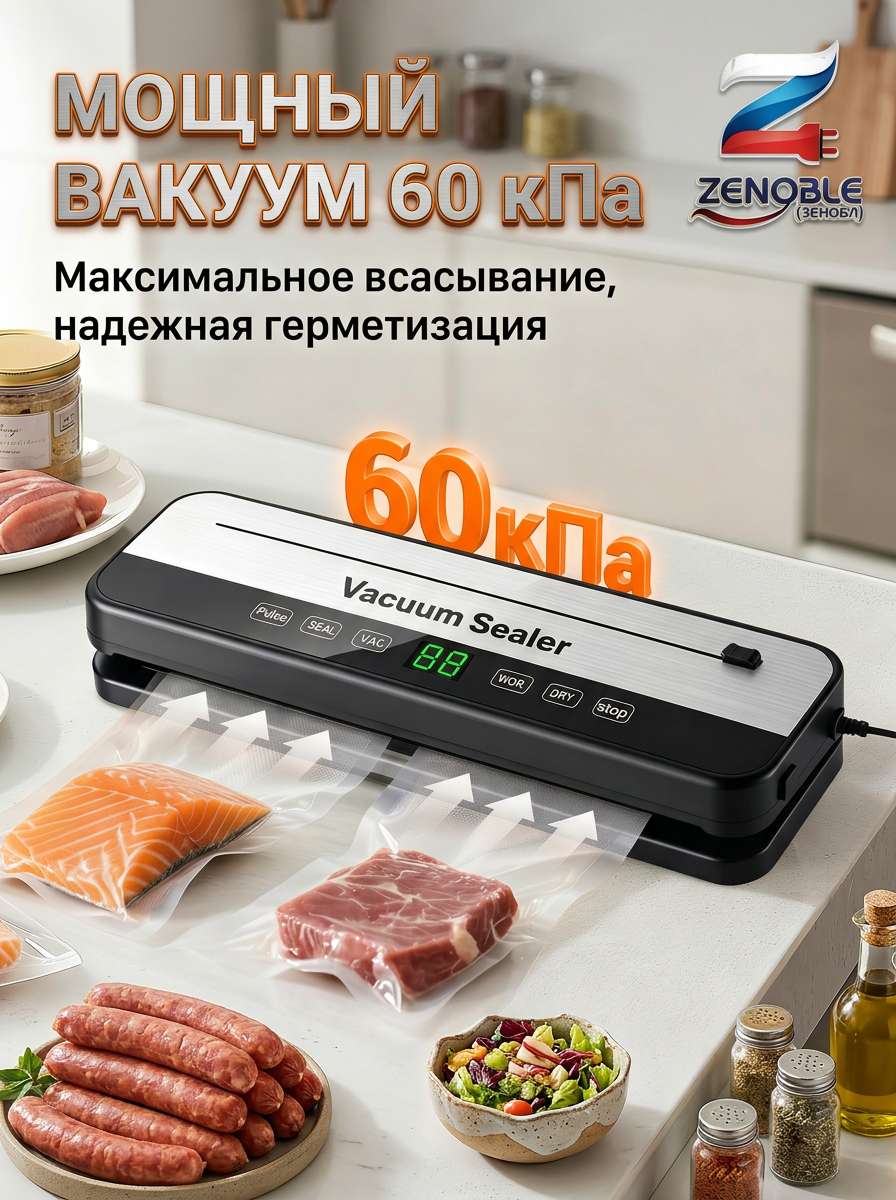 Bакуумный упаковщик 60kPa для всех видов продуктов