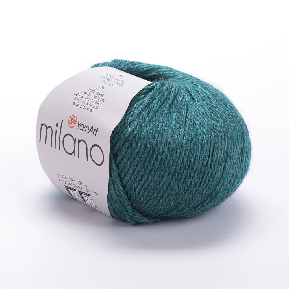 Пряжа для вязания YarnArt Milano 873 изумрудный 50 гр/130 м 8% альпака, 20% шерсть, 8% вискоза, 64% акрил