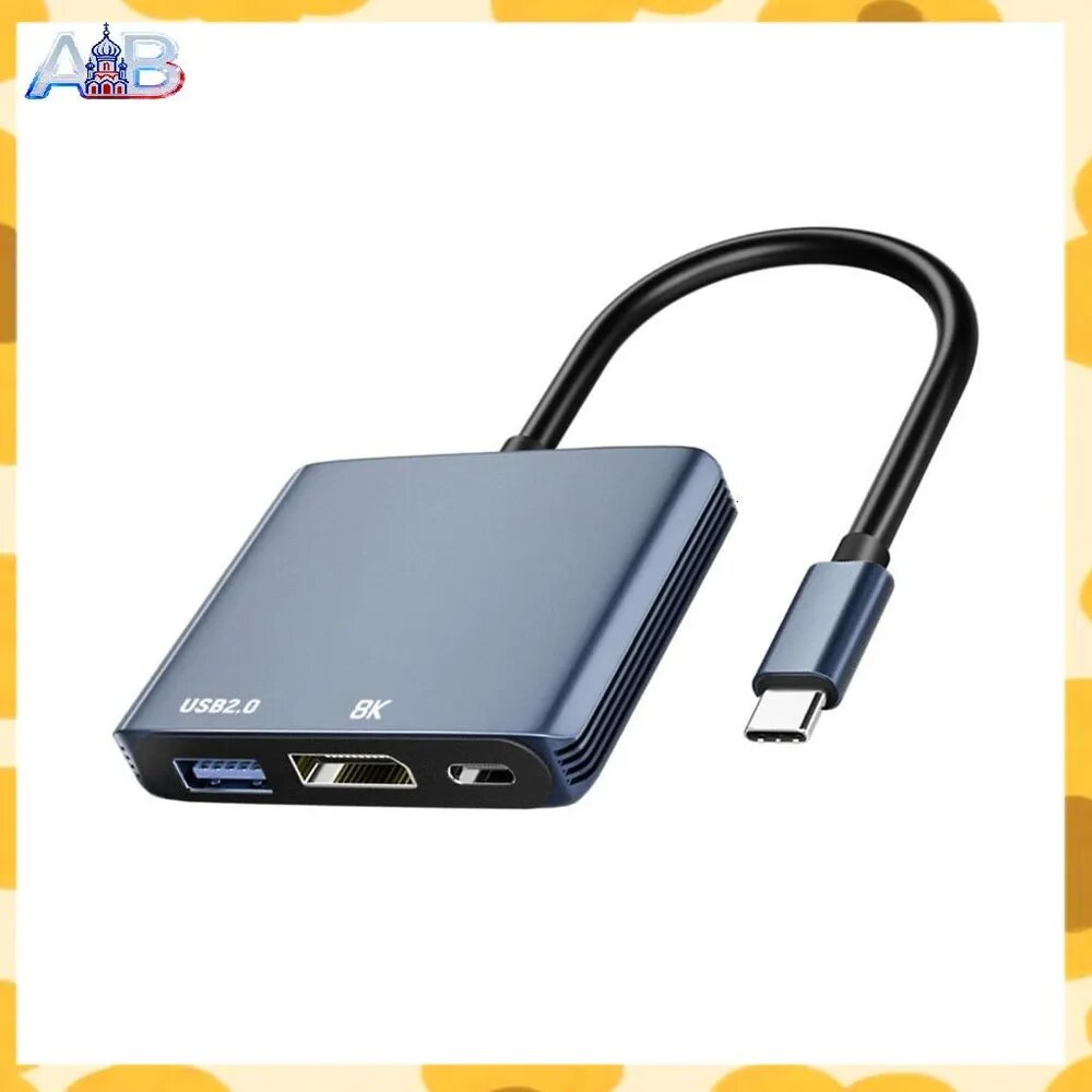 USB-C док-станция с поддержкой DisplayPort 1.4, для ноутбука, 8K