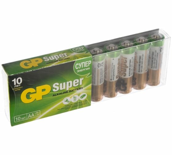 Батарейки GP SUPER AA LR6 алкалиновые 1,5V 10 шт/упак
