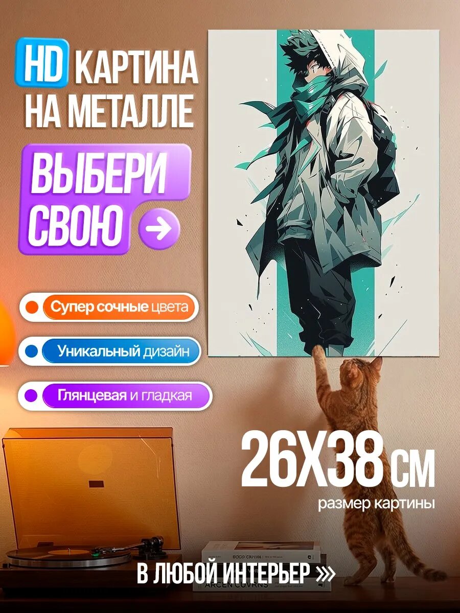 Картина на HD металле Мидория в стиле стритвир