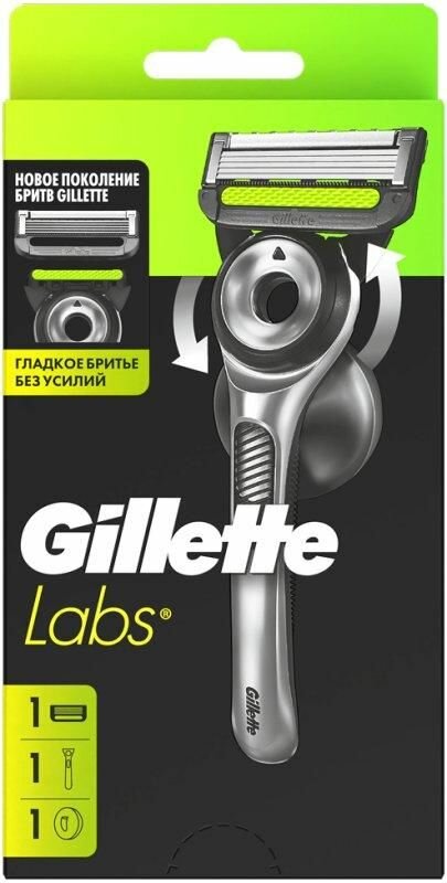 Мужской станок Gillette LABS + 1 кассета с очищающей неоновой полоской