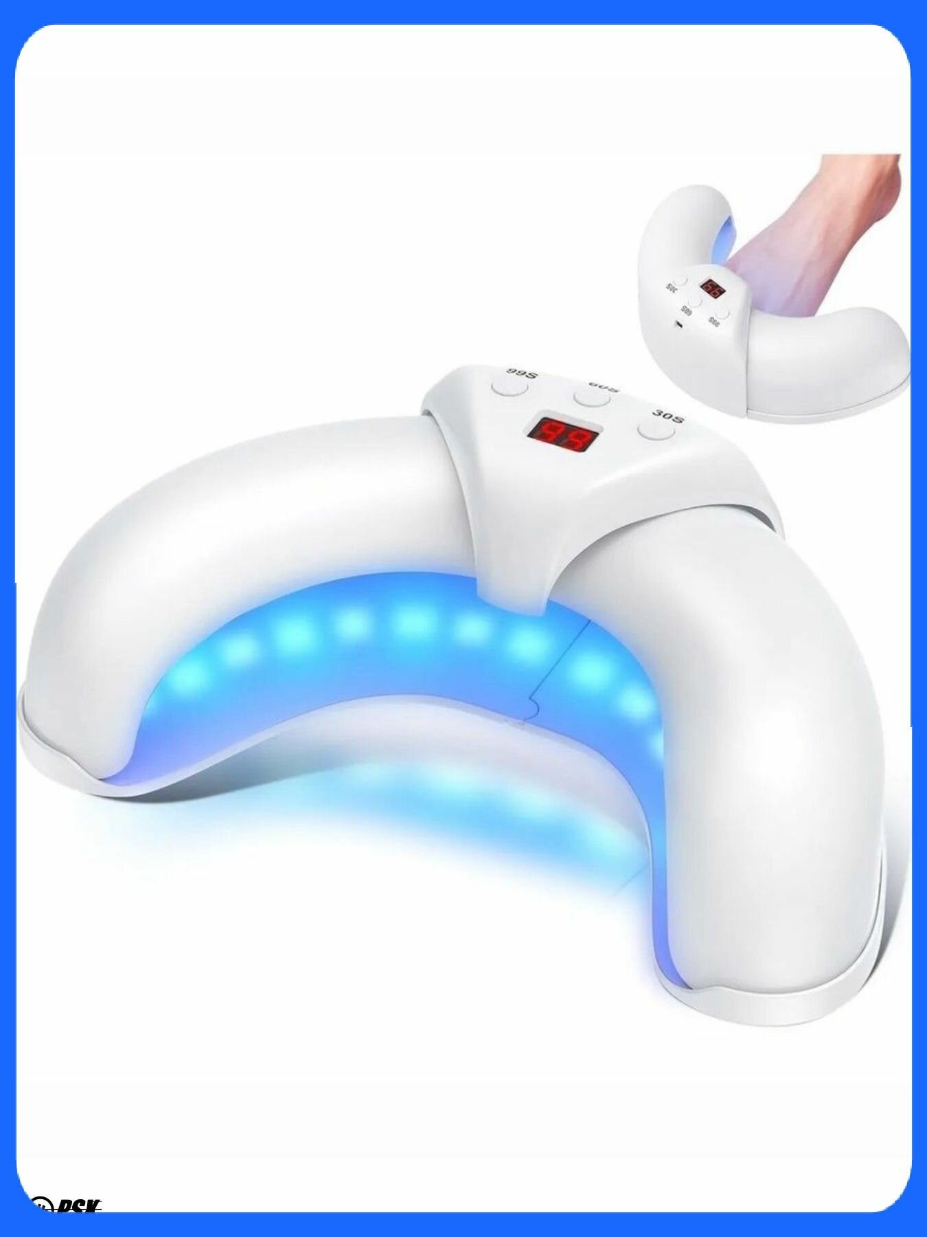 Эксклюзивный аппарат для безопасного домашнего лечения онихомикоза на нескольких ногтях стоп, основанный на действии инфракрасного лазера.