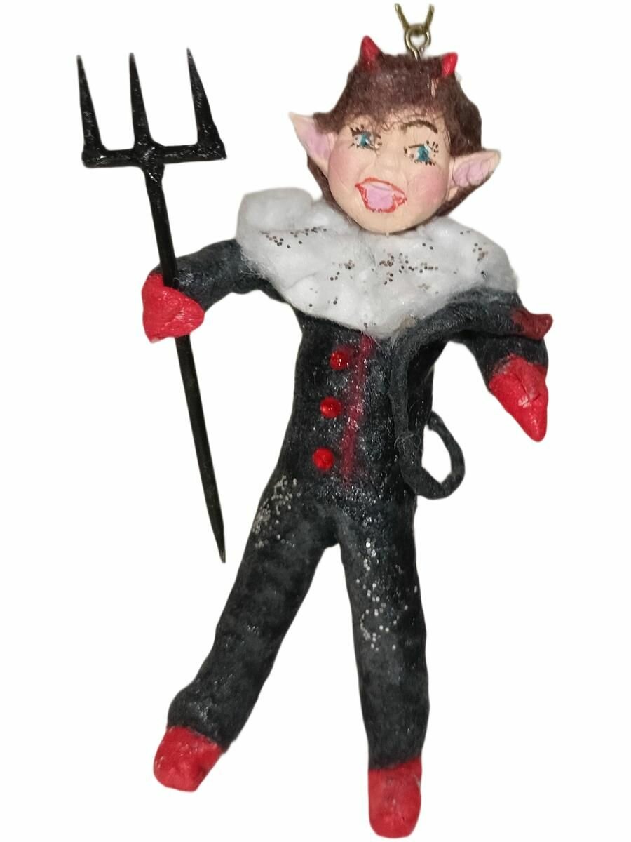 Ватная елочная игрушка "Черт"