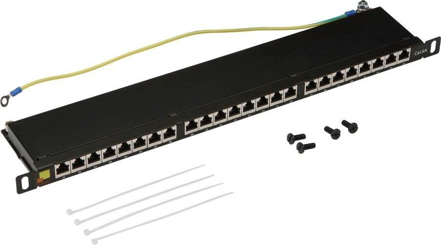 Патч-панель Lanmaster 19", 0.5U, порты 24хRJ45, категория 6A, STP (LAN-PPC24S6A)
