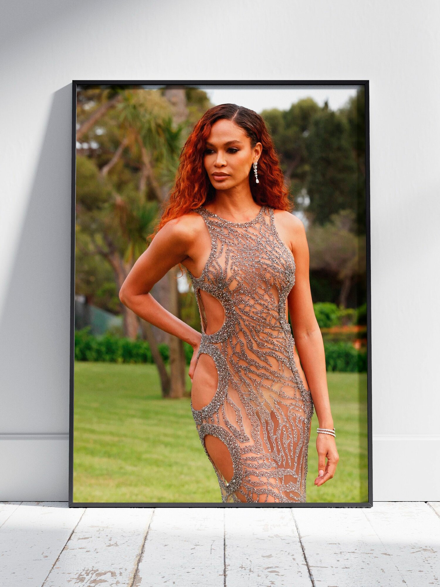 Плакат на стену для интерьера Джоан Смоллс (Joan Smalls 18) - Постер по модели и эстетике формата A4 (21x30 см)
