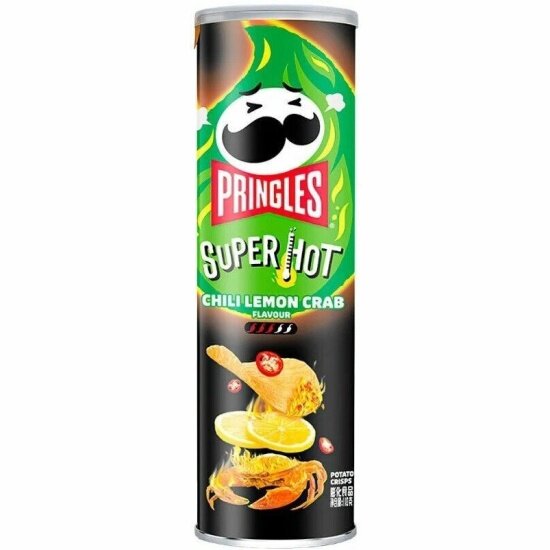Картофельные чипсы Pringles с крабом, лимоном и чили Супер Острые Super Hot Chili 110г