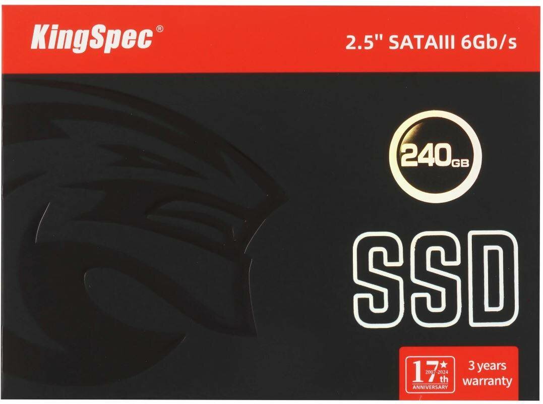 Твердотельный диск 240GB Kingspec SSD P4-240 , 2.5", SATA III [R/W - 540/480 MB/s]