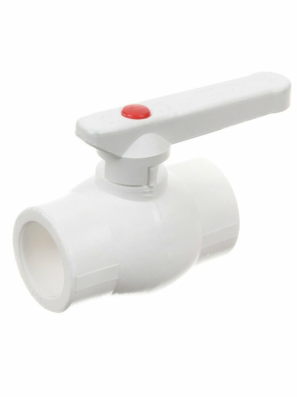 Кран шаровой РосТурПласт полипропиленовый d32 мм белый стандартнопроходной для водоснабжения и отопления под пайку
