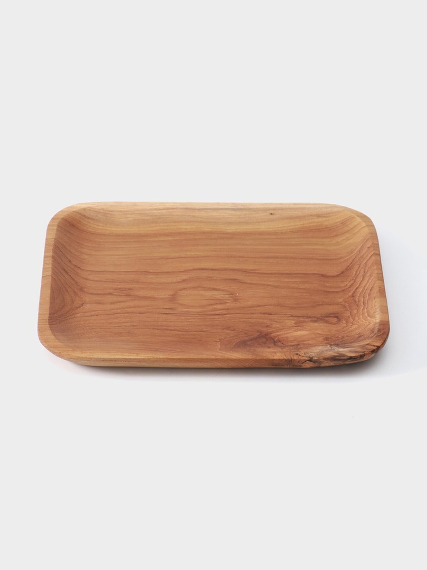 Блюдо , тиковое дерево, квадратное, коричневое, 25 см × 20 см × 2 см