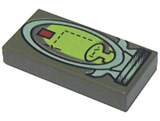 Деталь Lego 3069px12 Tile 1 x 2 with Life on Mars (LoM) Elliptical Display Pattern