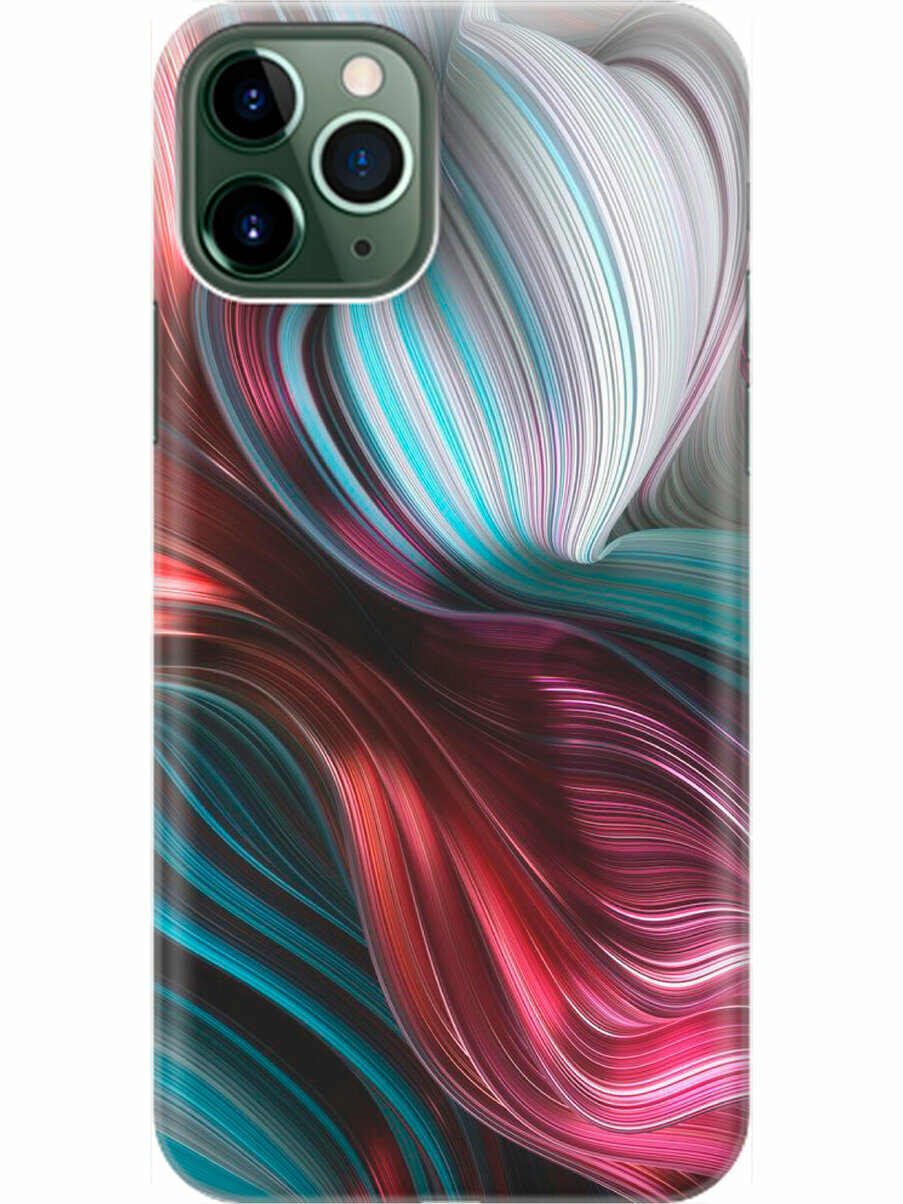 Силиконовый чехол на Apple iPhone 11 Pro Max / Эпл Айфон 11 Про Макс с рисунком "Разноцветные изгибы"