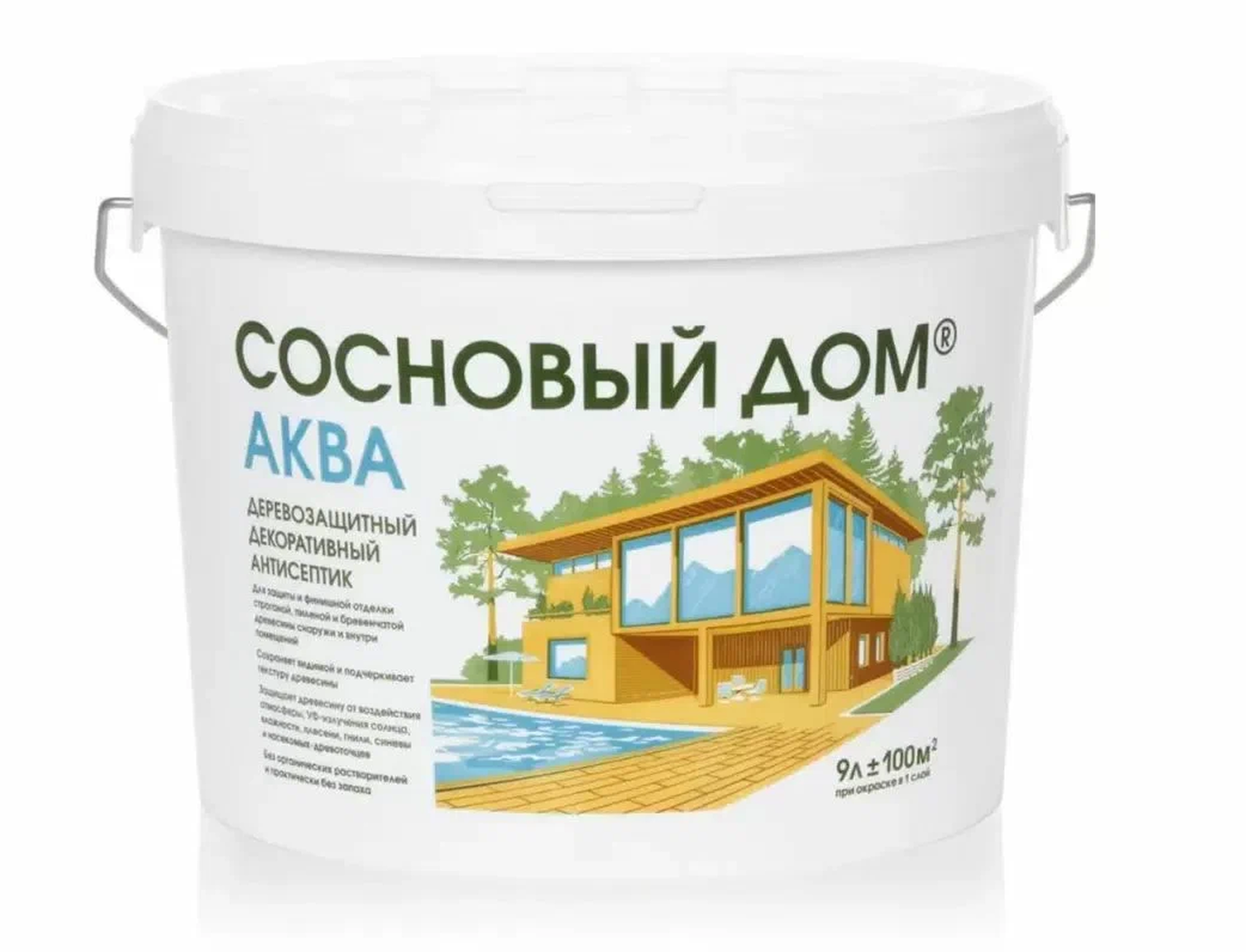 Декоративно-защитный состав для древесины сосновый ДОМ ореховое дерево 9л