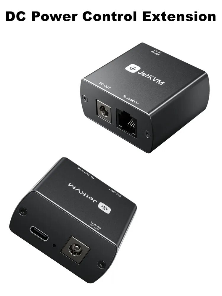 JetKVM DC Power Control Extension - расширение питания для устройств DC, черный матовый, 1 разъем