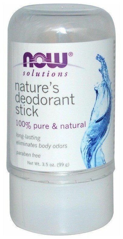 Дезодорант NOW Solutions Nature's Crystal Stick Deodorant, с минералом калинитом, без солей алюминия