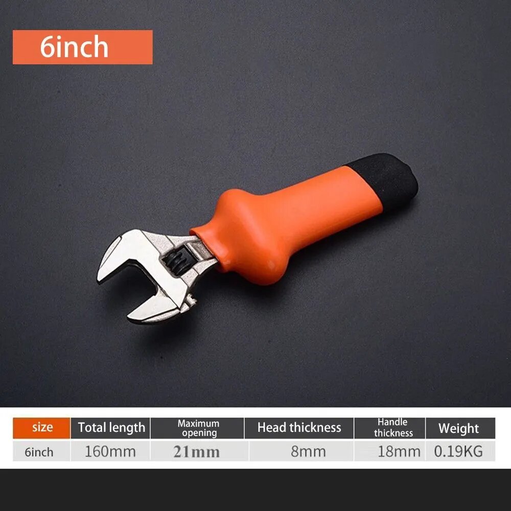 Изолированный разводной гаечный ключ, раскрытие губок 21-38 мм 6" 8" 10" 12"