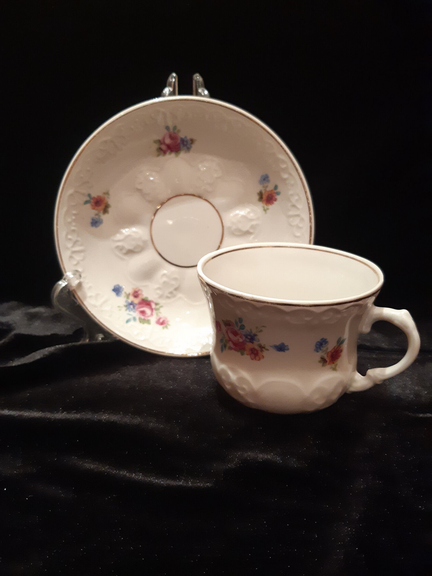 Винтажная чайная пара на трофейной мейсеновской форме 1955 год Дулево в отличном состоянии