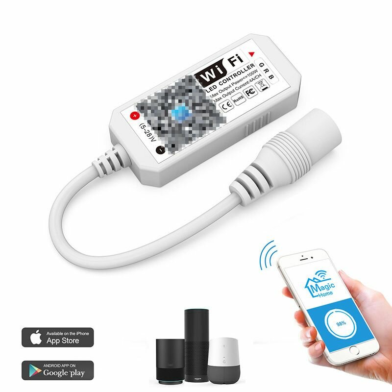 Wifi RGB контроллер Magic Home APP Работает с Amazon Alexa Google Home для DC12_24V RGB LED Strip Light с голосовым управлением диммером 12V 24V светодиодная лента
