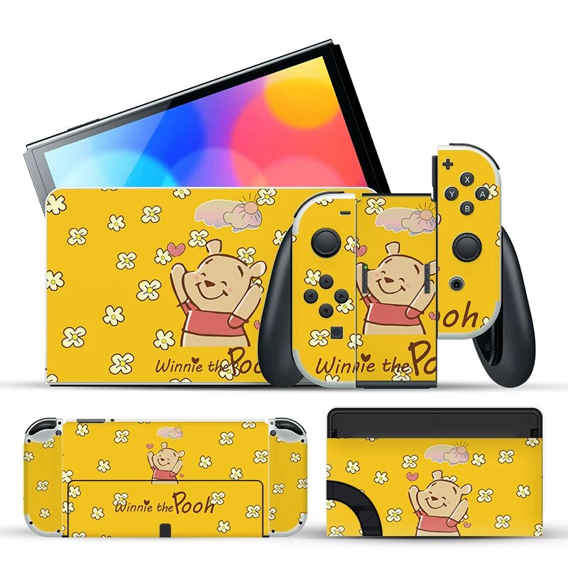Набор наклеек для Nintendo Switch OLED, 3 шт. с милыми изображениями Кибби и Юкки Дог для консоли