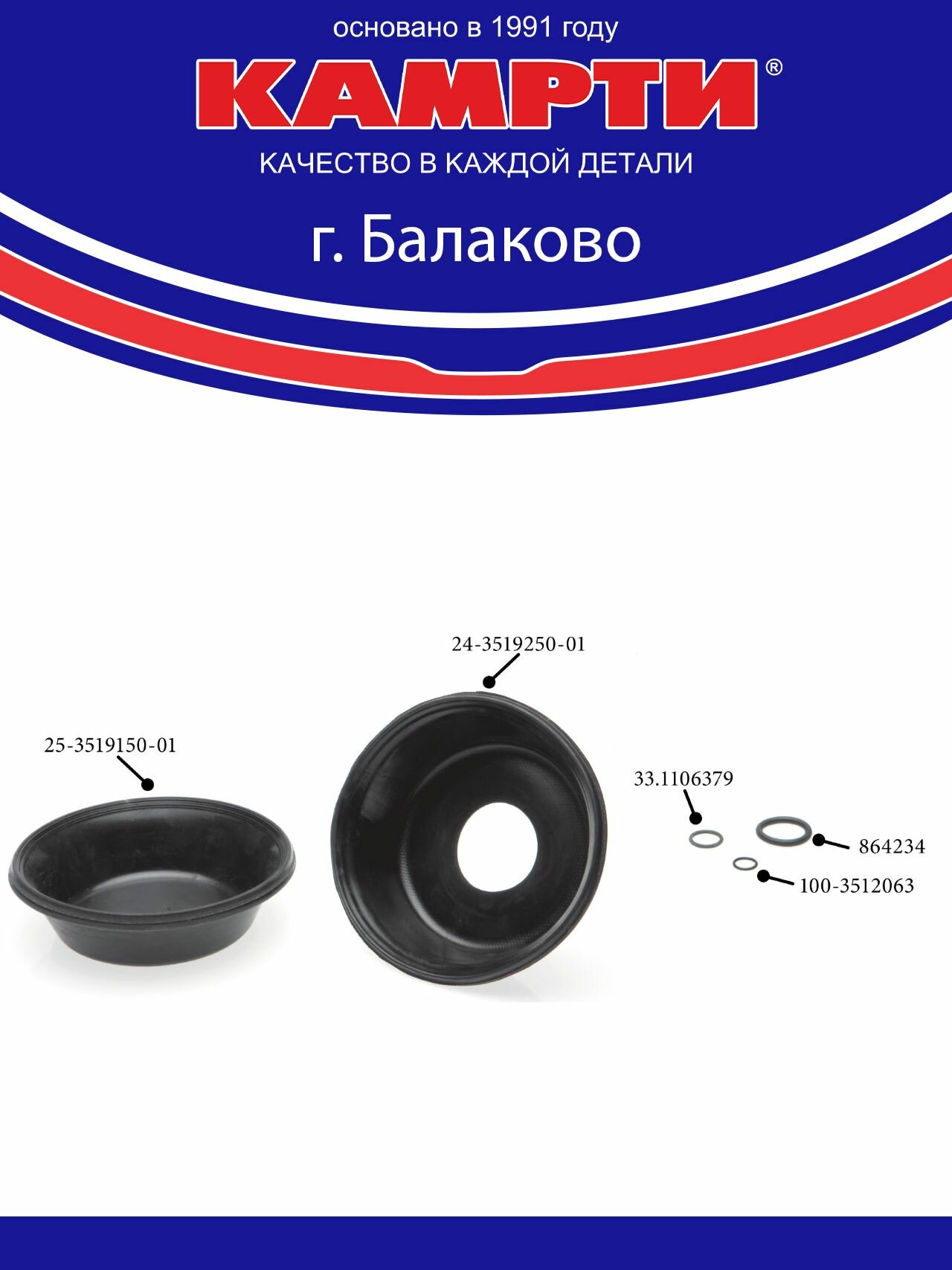 661-3519100-60У Ремкомплект энергоаккумулятора 20/24 евро (для кзтаа) (5 наим./6 шт.) рти, камрти