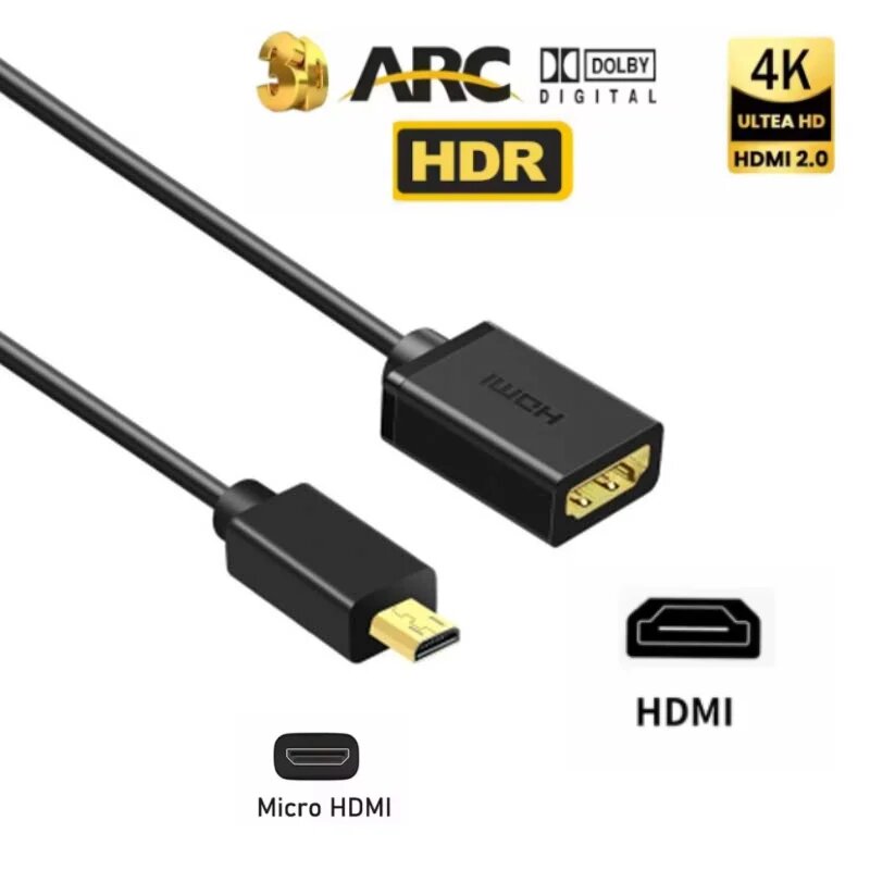 Адаптер Micro HDMI на HDMI, 25см