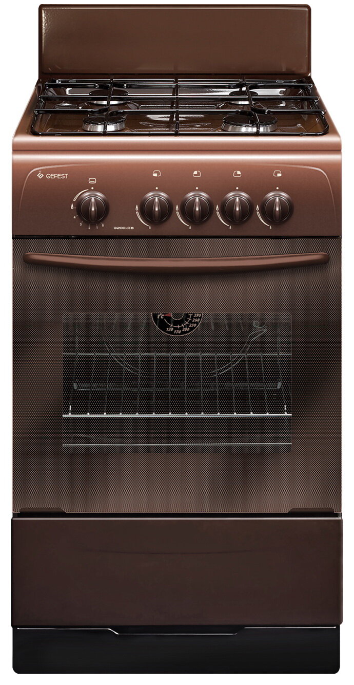Газовая плита Gefest Брест ПГ 3200-08 K 19 50 см, 42 л, 4 конфорки, коричневый