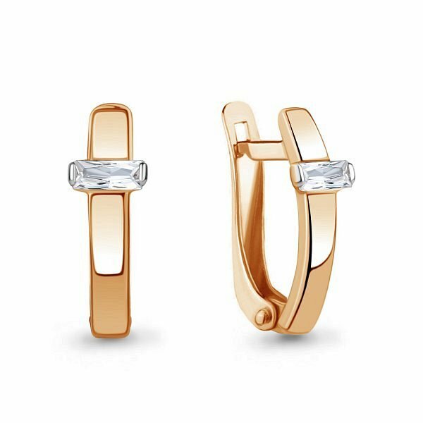 Серьги Abis, серебро, 925 проба, золочение, фианит