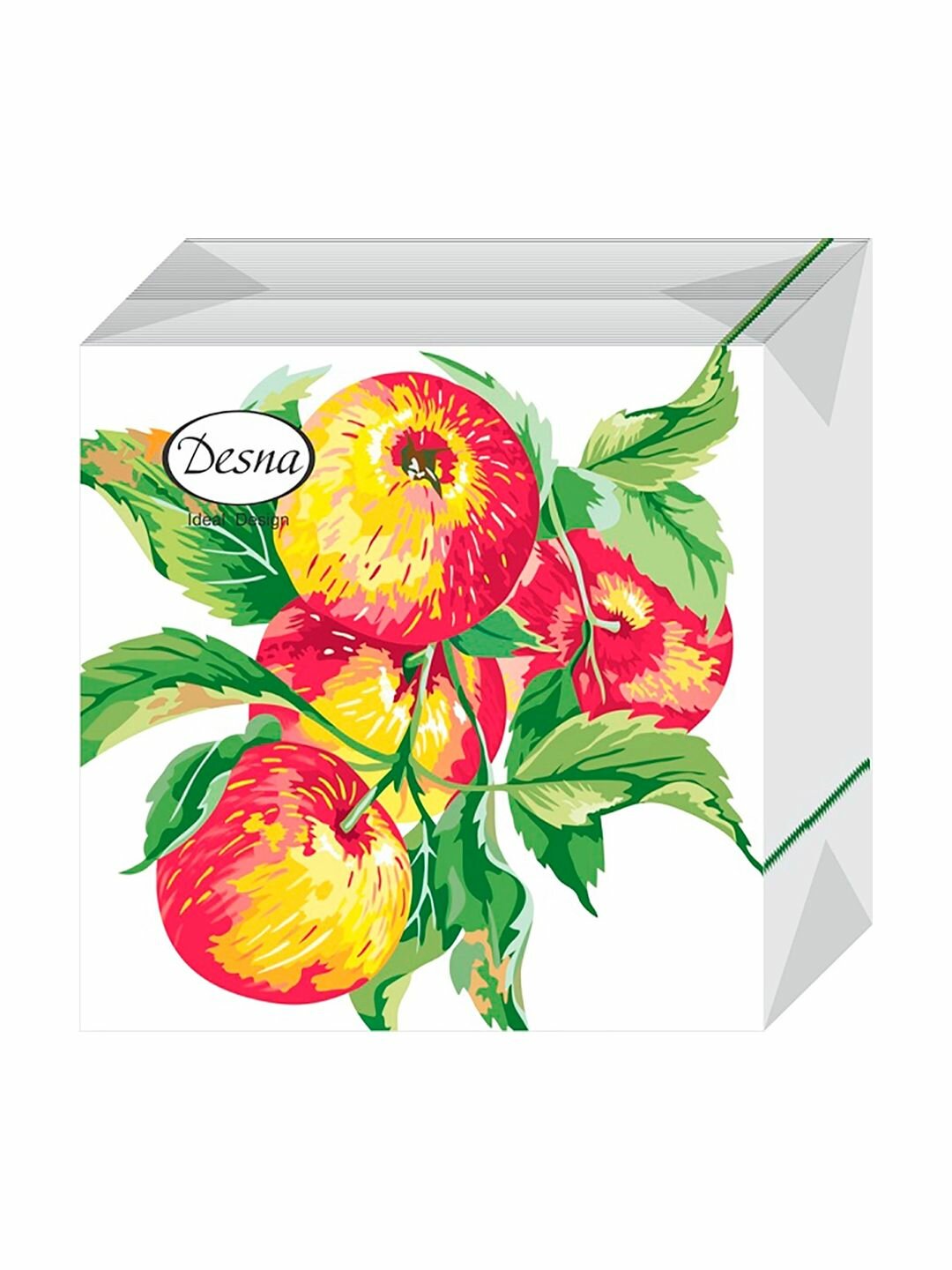 Салфетки бумажные однослойные "Desna Design" Яблочная ветвь, 24x24см, в пачке 40 штук