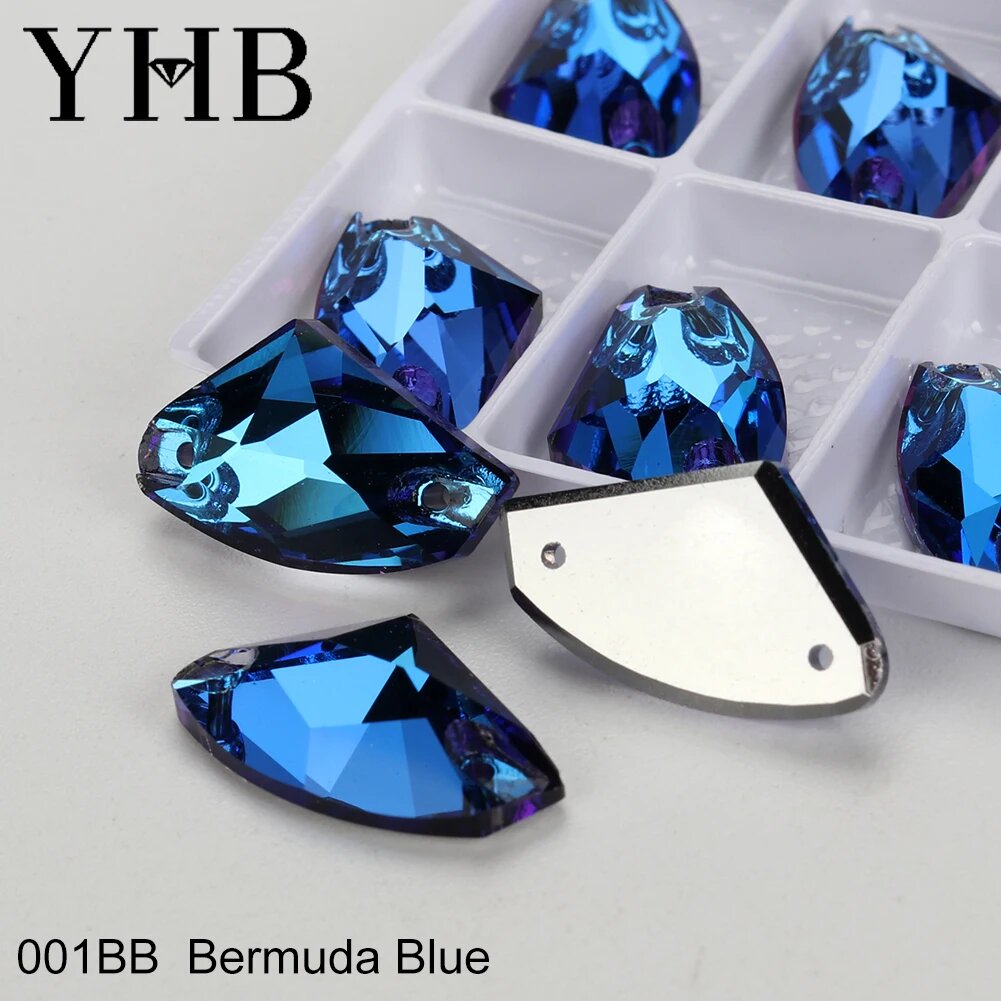 Стразы YHB Bermuda Blue 17-27 мм, 12 шт