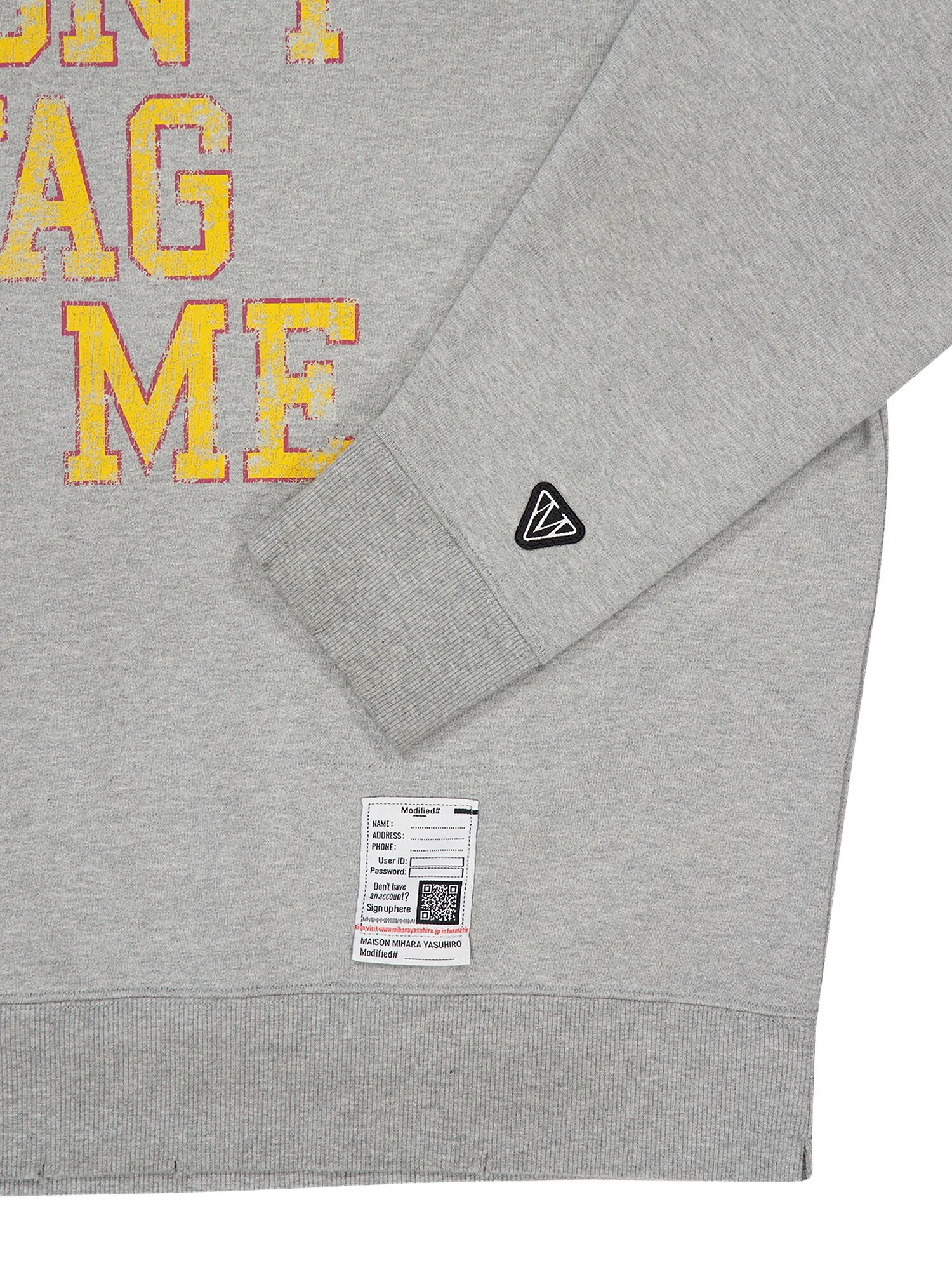 Толстовка MAISON MIHARA YASUHIRO Slogan-print distressed-effect sweatshirt, размер 48 — фото 1