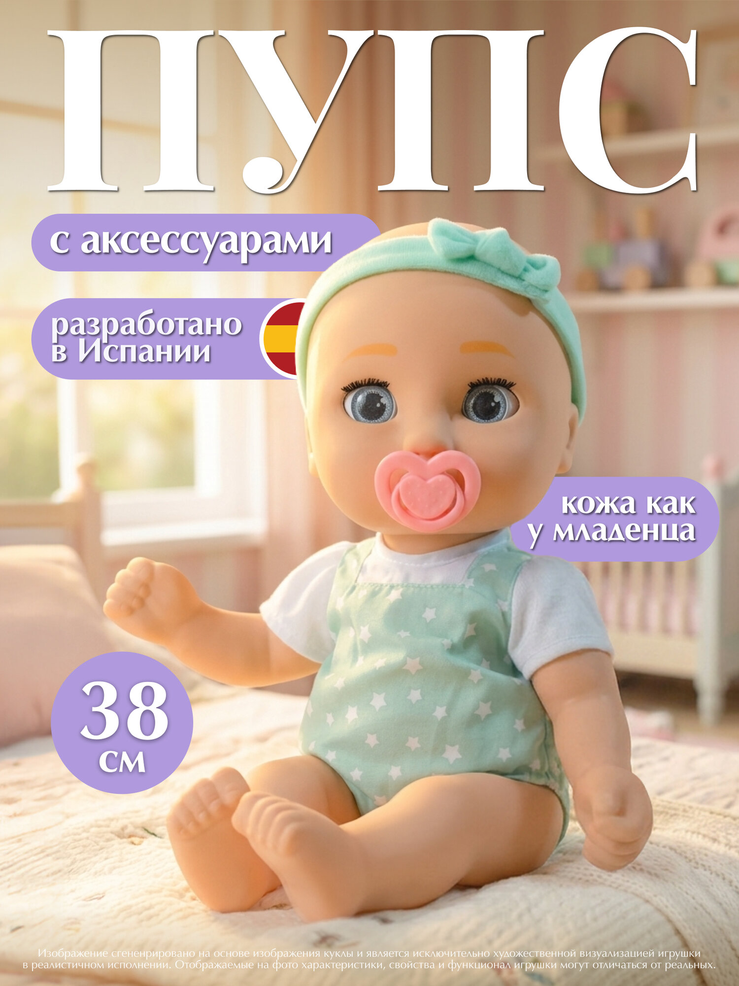 Кукла пупс BE LOVED BABIES Сэм 38 см с аксессуарами, 921689IM