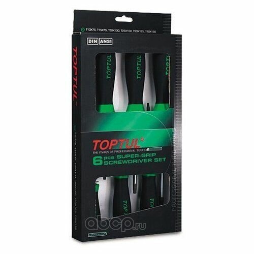 Набор отверток 6шт torx (t10,15,20,25,30,40) Toptul gaae0610