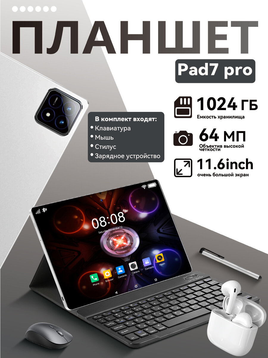 Планшет Android Mi PAD7 Pro SIM/WIFI 16+1024 ГБ Snapdragon 8s Gen3 8800мА