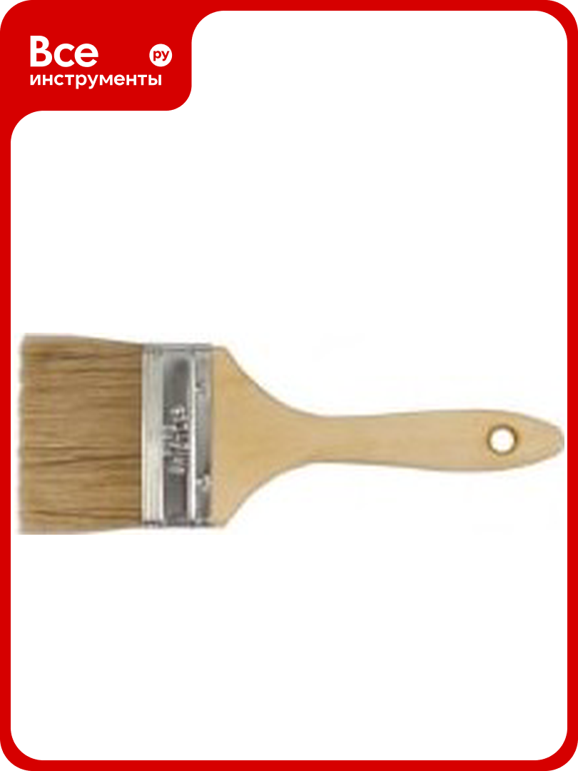 Кисть флейцевая FIT Универсал натуральная светлая щетина деревянная ручка 4" 100 мм 01048