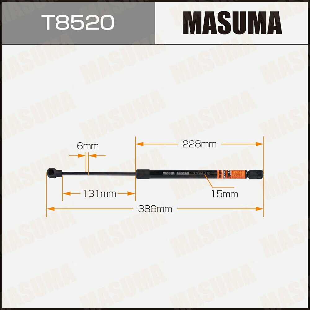 Упор газовый багажника L=386 мм Masuma T8520