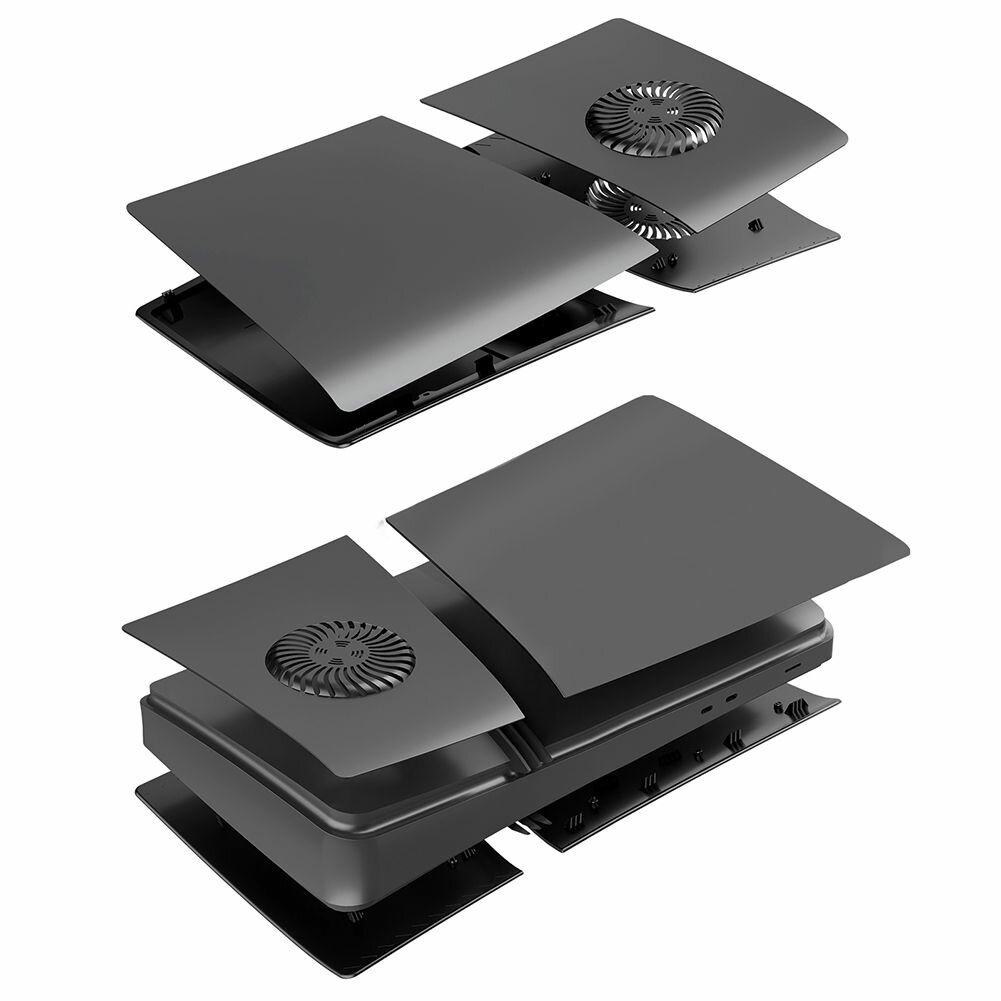 Панель замены для PS5 Pro Цифровая версия, черная, прочная, с охлаждением