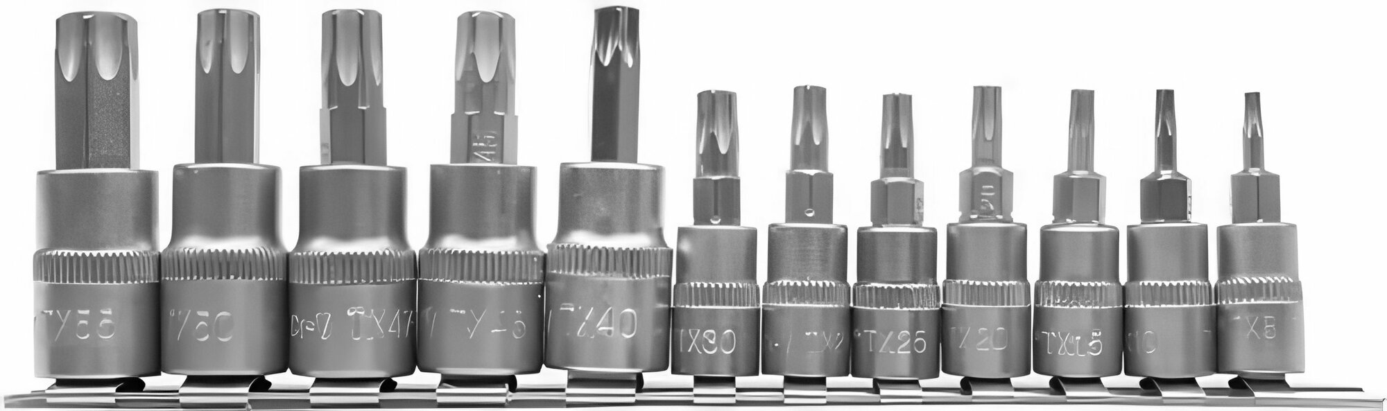 Набор торцевых головок со вставками торкс TORX: 1/4 - T8-T55, 12 шт арт YT04331