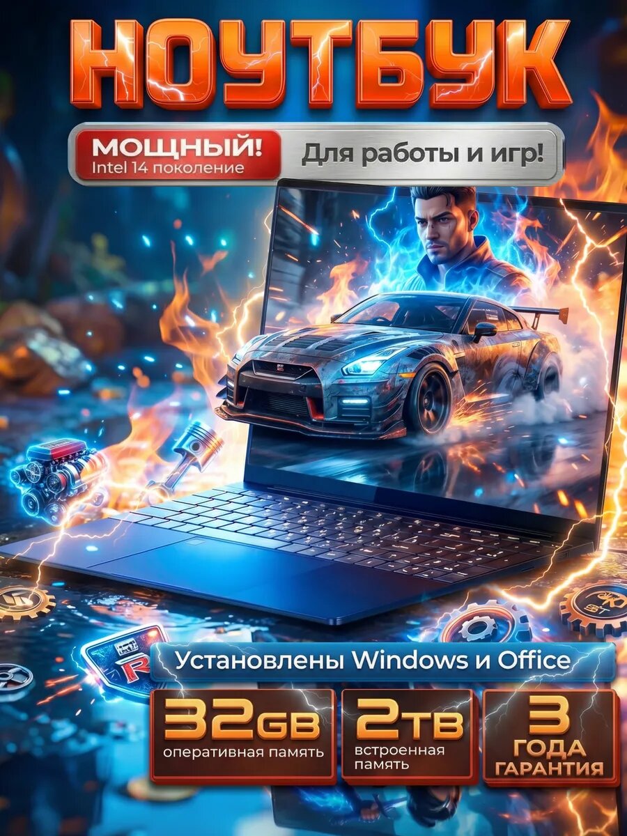 Ноутбук Intel Core i9-13900HX, 32GB RAM, 2048GB SSD, 2026 + Office