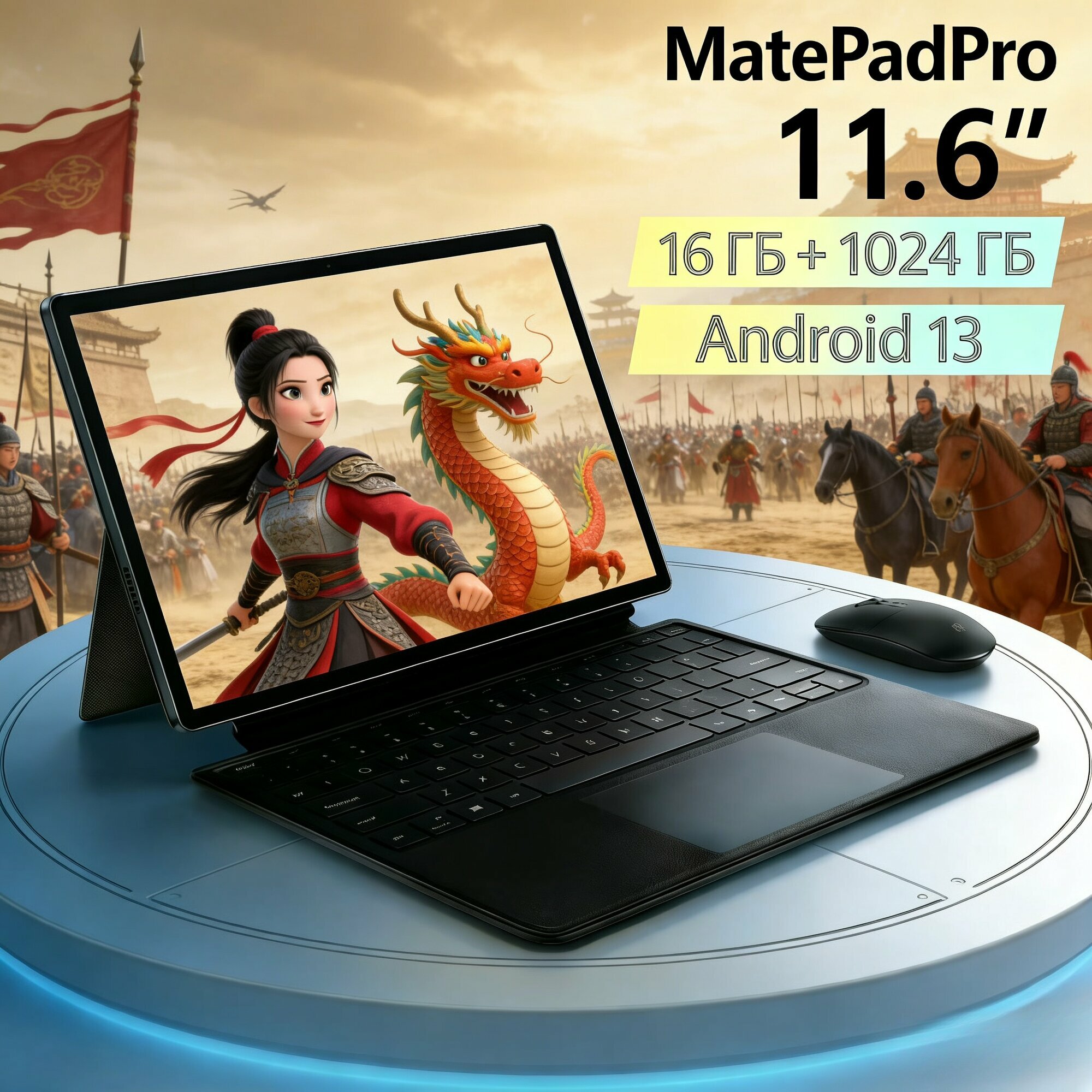 Игровой планшетMatePadPro 11,6 дюйма 16GB+1024GB 8800 мАч 90Hz С помощью клавиатуры и мыши