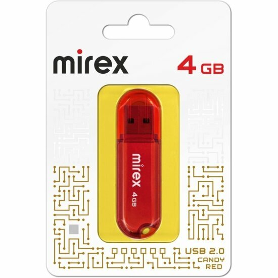 Флэш накопитель Mirex CANDY 4 Гб RED USB 2.0 (13600-FMUCAR04)