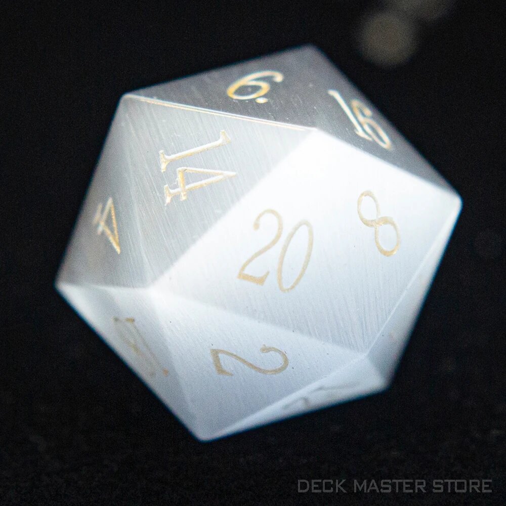 D20 кубик Blue Grey Cat Eye