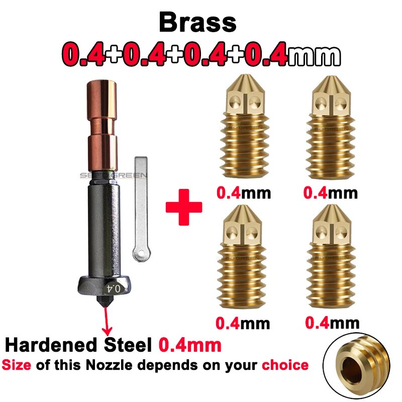 Насадки для 3D принтера 0.4 мм, Brass