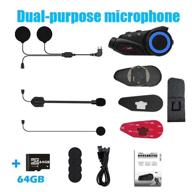 Мотошлем MAXTO M3 Bluetooth с камерой 1080P, 64GB