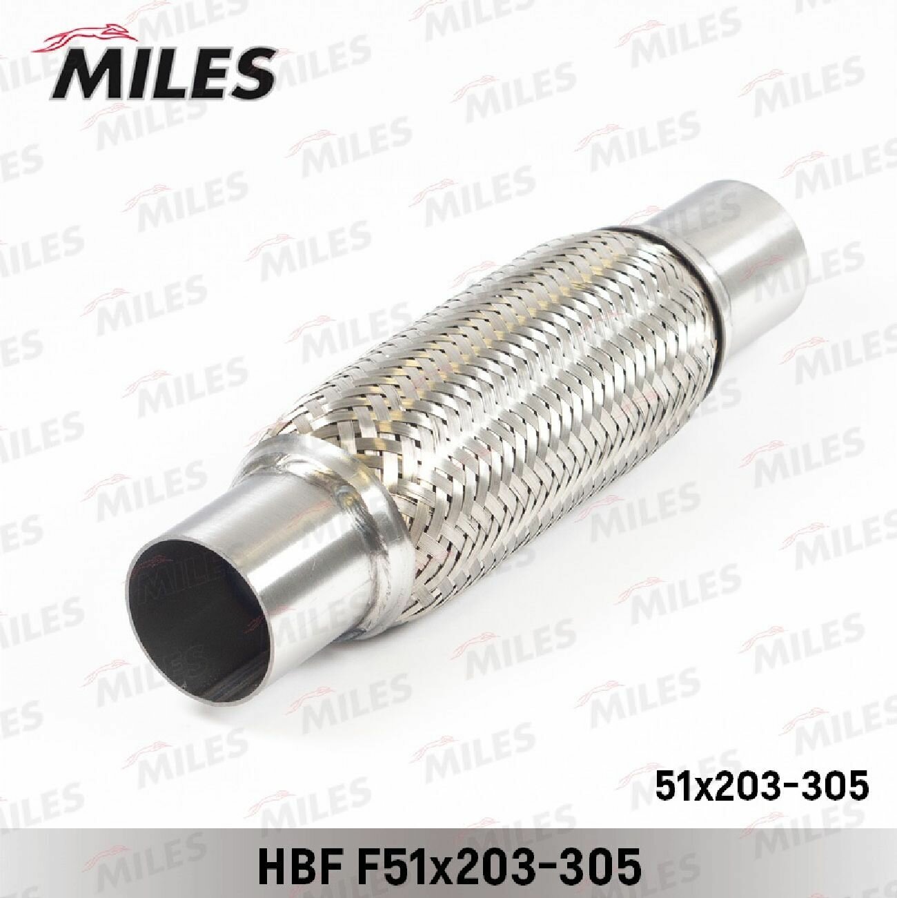 Труба гофрированная с патрубками и внутр. металлорукавом 51X203-305, MILES HBFF51X203305