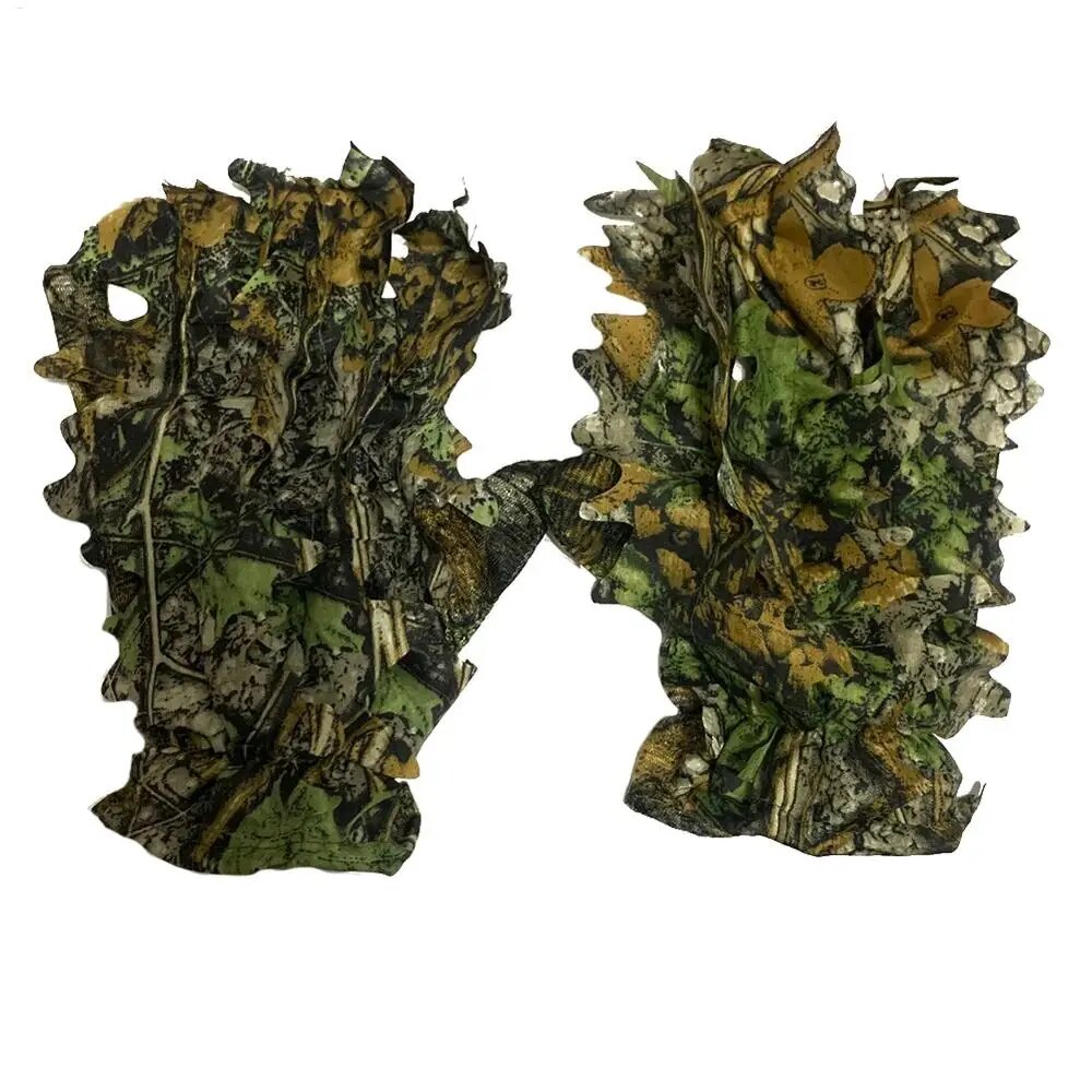 Камуфляжные охотничьи перчатки 3D Leaf
