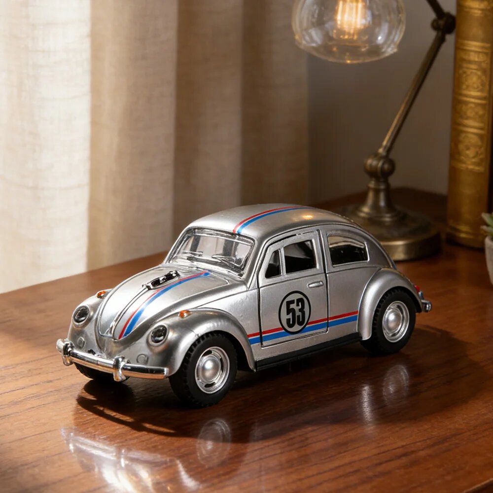 Модель Volkswagen Beetle, серебристый, 1:32, SL-1126