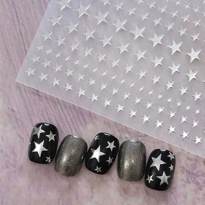 Наклейки на ногти Звезды Star-Silver ZJT15