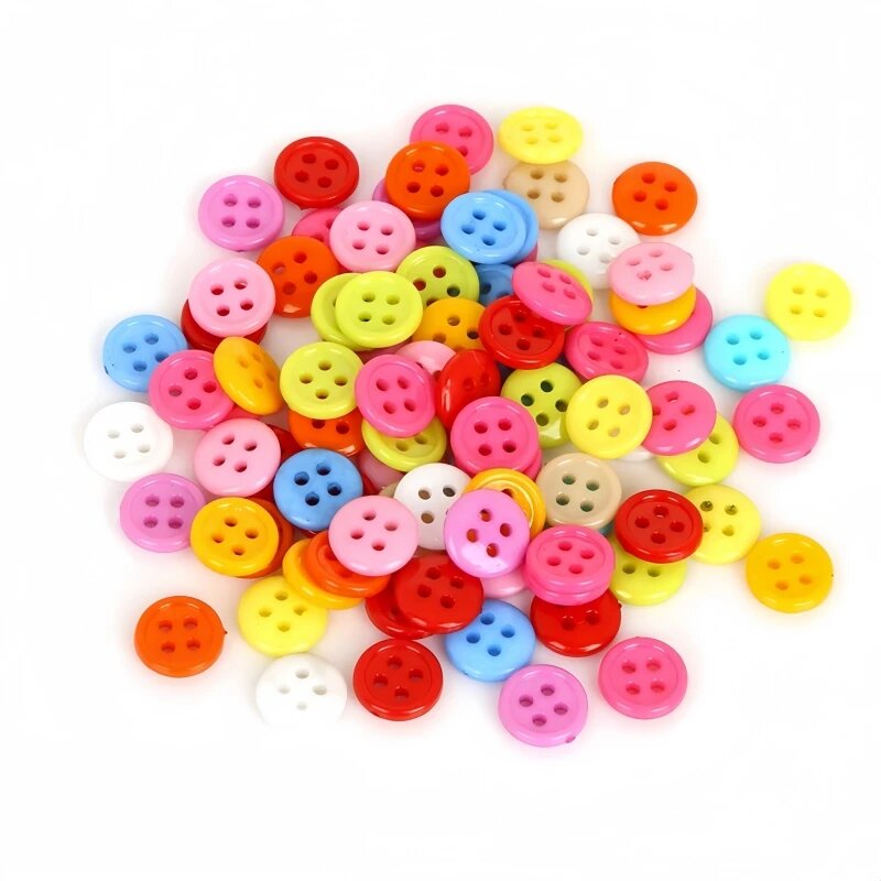 Пластиковые пуговицы 10/15/20/25/30 мм набор 20-100 шт 10mm 100Pcs