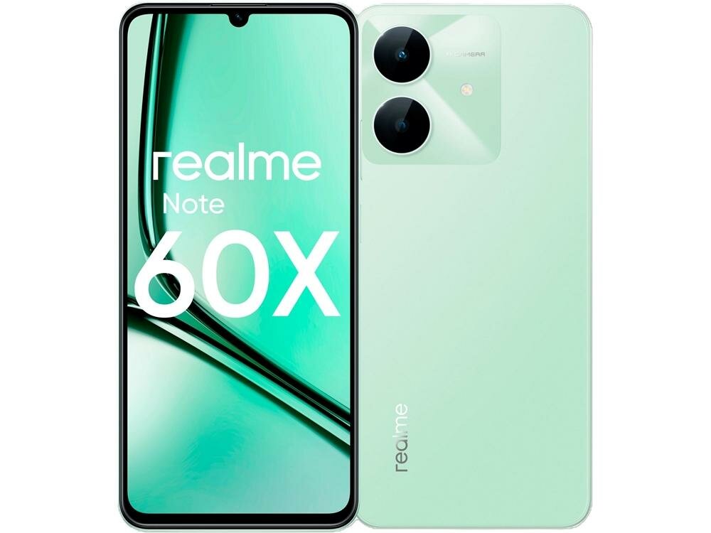 Смартфон Realme RMX3938 Note 60х 128Gb 4Gb зеленый моноблок 3G 4G 2Sim 6.74" 720x1600 Android 14 8Mpix 802.11 a/b/g/n/ac GPS GSM900/1800 GSM1900